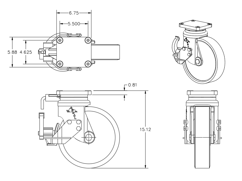 Aerol Co., Inc - Free CAD models - S12 Swivel Caster Series - TraceParts