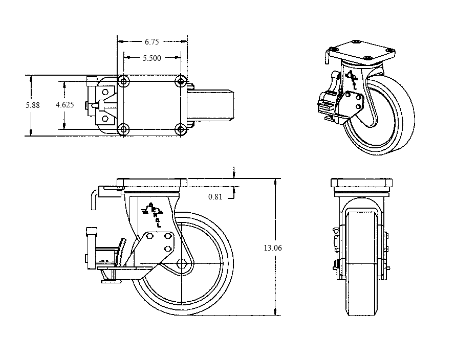 Aerol Co., Inc - Free CAD models - S10 Swivel Caster Series - TraceParts