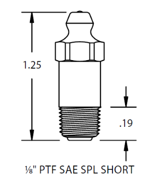 Alemite LLC - Archivos CAD gratuitos - 1607-B 1/8” PTF Fittings ...