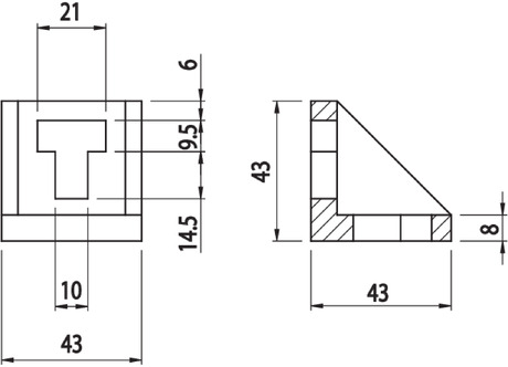 Alusic - Archivos CAD gratuitos - 43x43 bracket - TraceParts