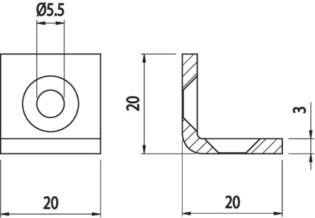 Alusic - 無料のCADモデル - 20x20 bracket - TraceParts