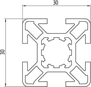 Alusic - Free CAD models - Aluminium profile section, 30x30 mm - TraceParts