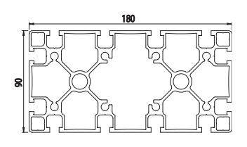 Alusic - Archivos CAD gratuitos - Aluminium profile section, 90x180 mm ...
