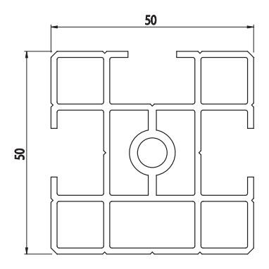Alusic - Modelos CAD gratuitos - Aluminium profile section, 50x50 mm ...