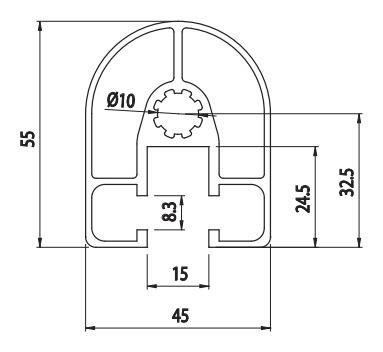 Alusic - Fichiers CAO gratuits - Aluminium profile section, 60x60 mm ...