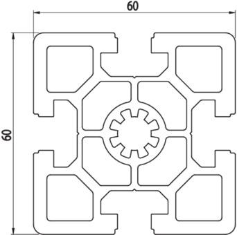 Alusic - 無料のCADモデル - Aluminium profile section, 60x60 mm - TraceParts