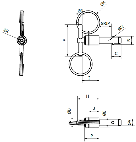 ARV - Free CAD models - Double acting quick release pin 4116T (inch ...