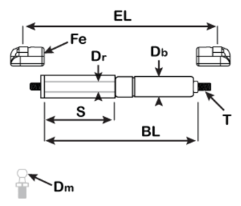 ASRaymond - 無料のCADモデル - Shock Lock Gas Struts - TraceParts