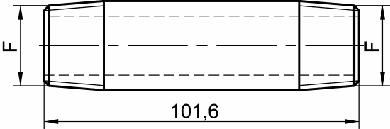 BENE INOX - Free CAD models - Barrel nipple NPT Length 101,6 mm ...