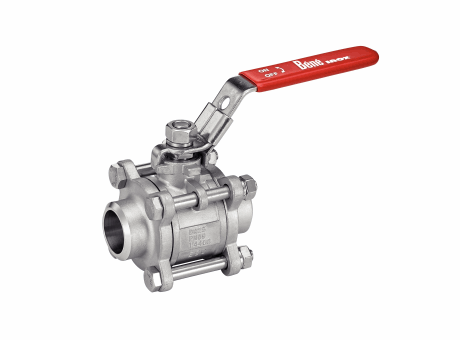 BENE INOX - Free CAD models - 3 pieces ball valve - Full bore - Butt ...