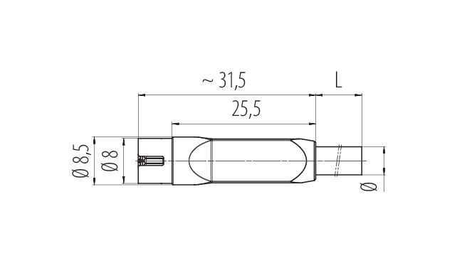 binder - Free CAD models - Snap-In Male cable connector, Contacts: 3 ...
