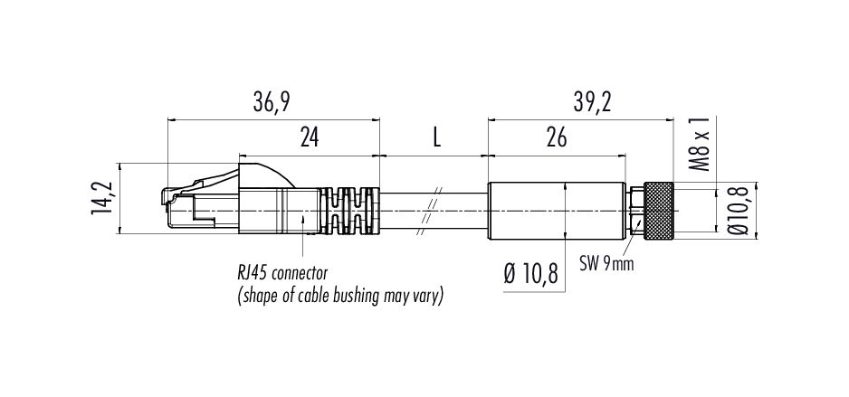 binder - 無料のCADモデル - M8/RJ45 Connecting cable female cable connector ...
