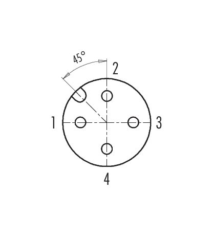 binder - Free CAD models - M12 Female panel mount connector, Contacts ...