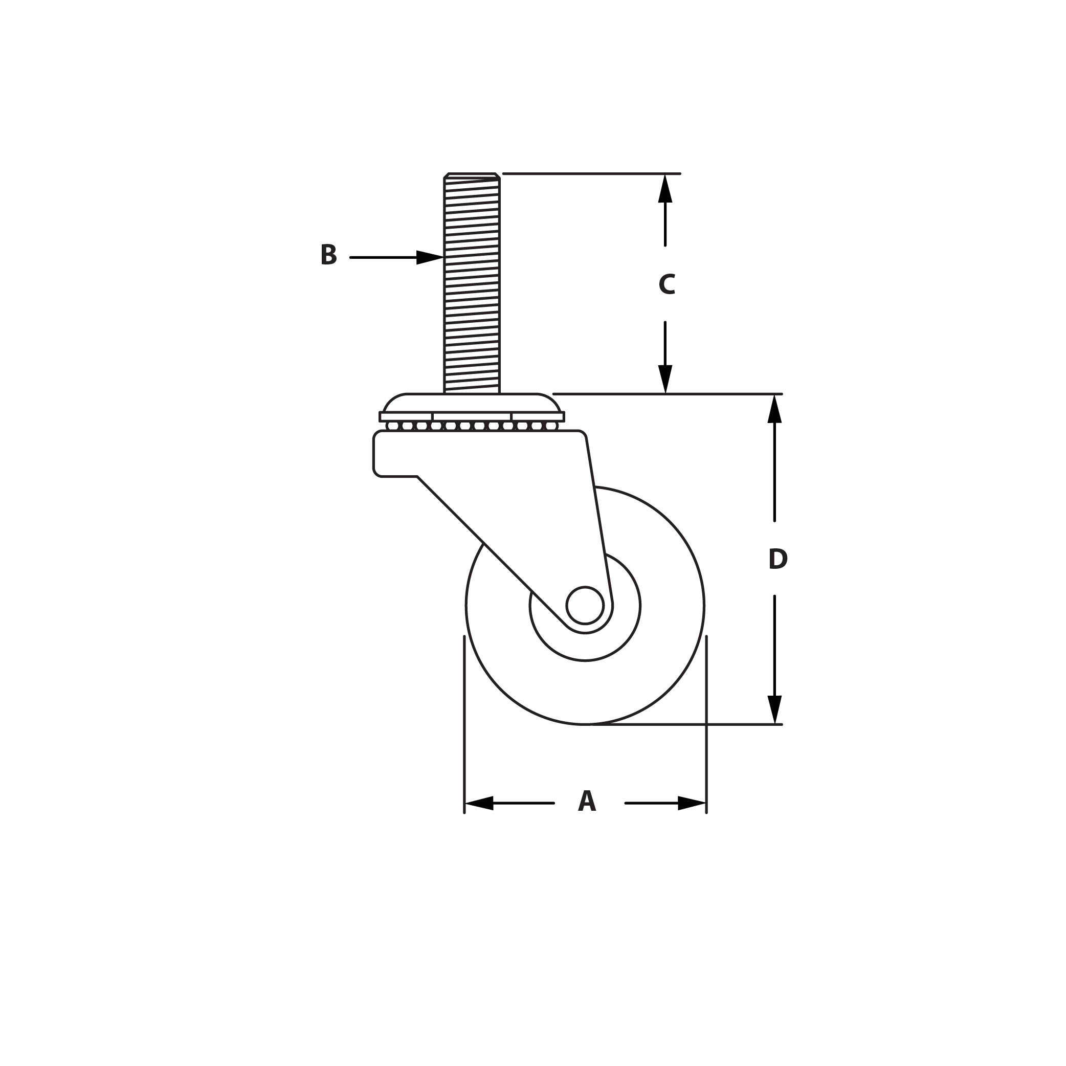 Bonnell Aluminum - Free CAD models - 651524 - 75mm Swivel Caster w/M10 ...