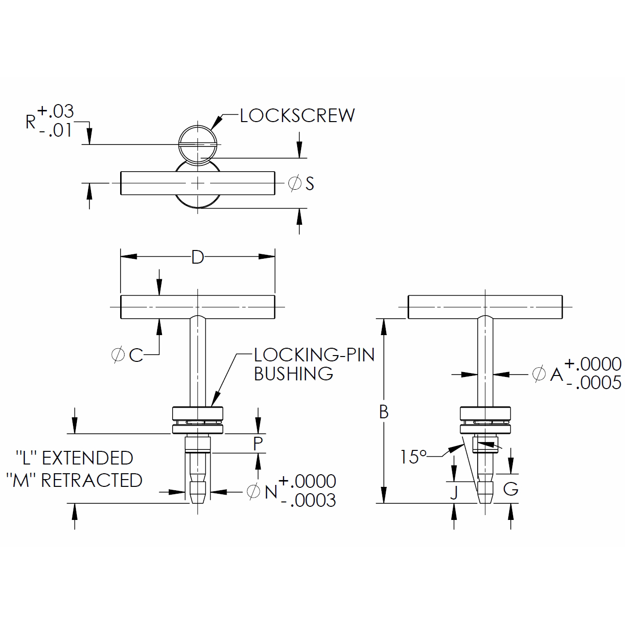 Carr Lane Manufacturing - Free CAD models - Locking T Pins, T Pin Only ...