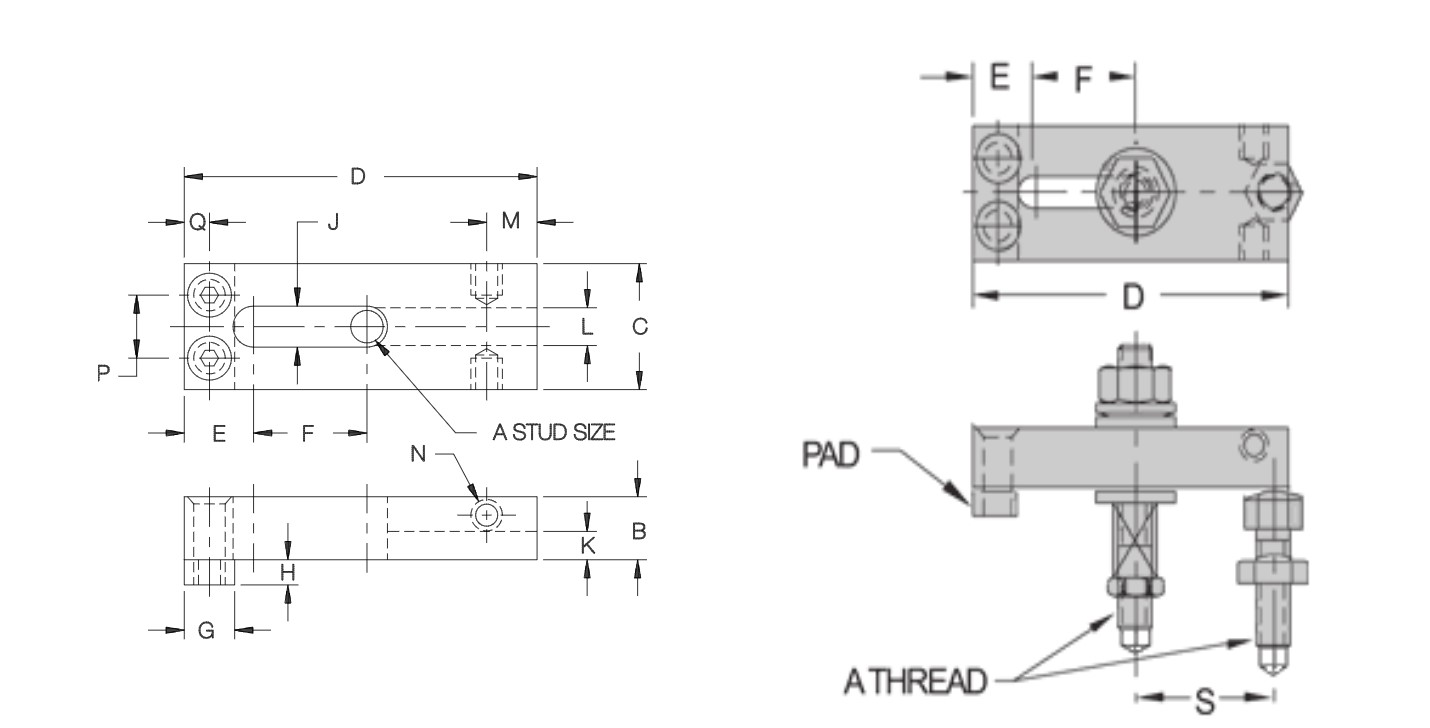 Carr Lane Manufacturing - Free CAD models - Slotted-Heel Padded Clamp ...