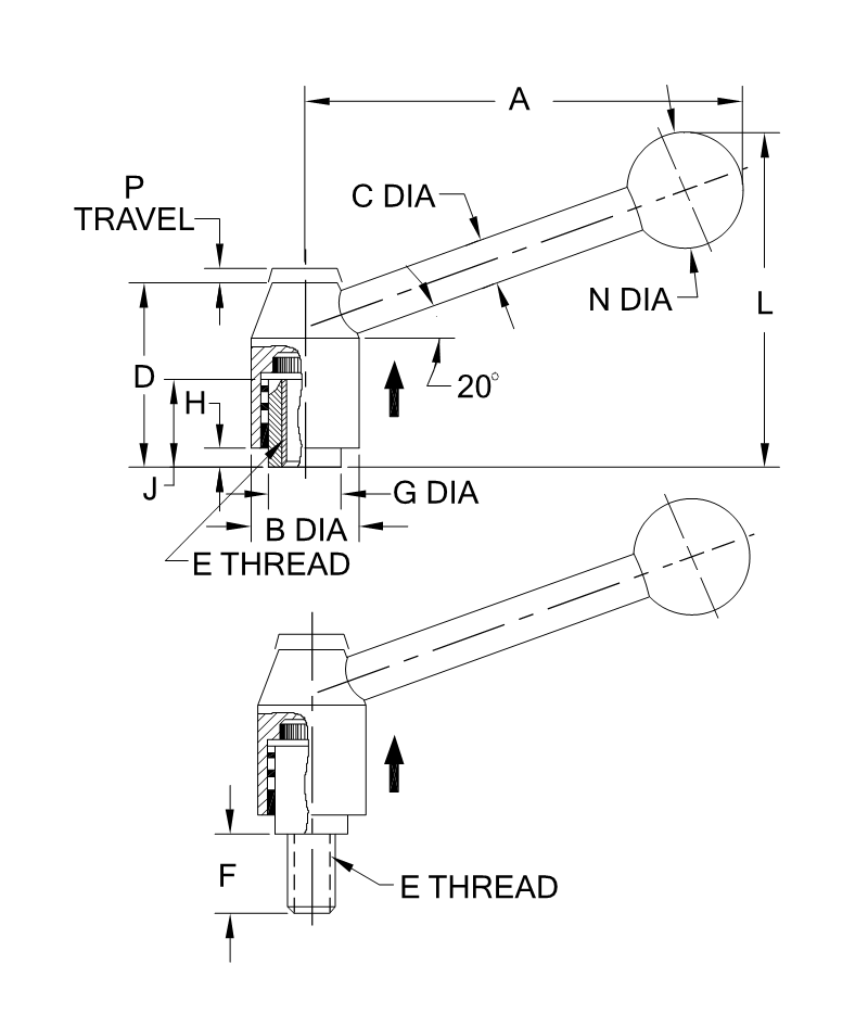 Carr Lane Manufacturing - Free CAD models - Adjustable Lever Handles ...