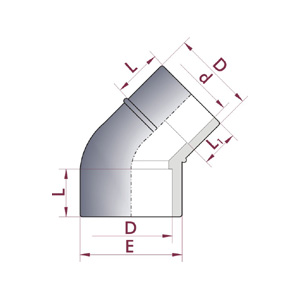 CEPEX - 無料のCADモデル - UP. 30. SFG- 45° Reducing elbow, Female and male ...