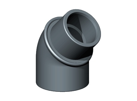 CEPEX - 無料のCADモデル - UP. 30. SFG- 45° Reducing elbow, Female and male ...