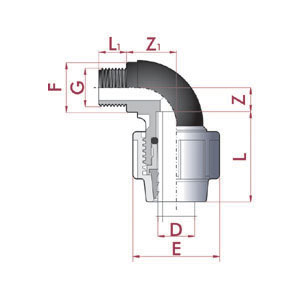 CEPEX - Free CAD models - PP-P. 01. CPMT - 90° Elbow, Comp x BSP Male ...
