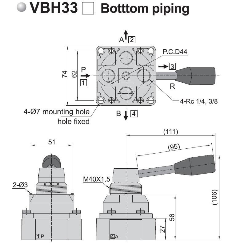 CHANTO AIR HYDRAULICS CO., LTD. - Free CAD models - VBH33 Bottom Piping ...
