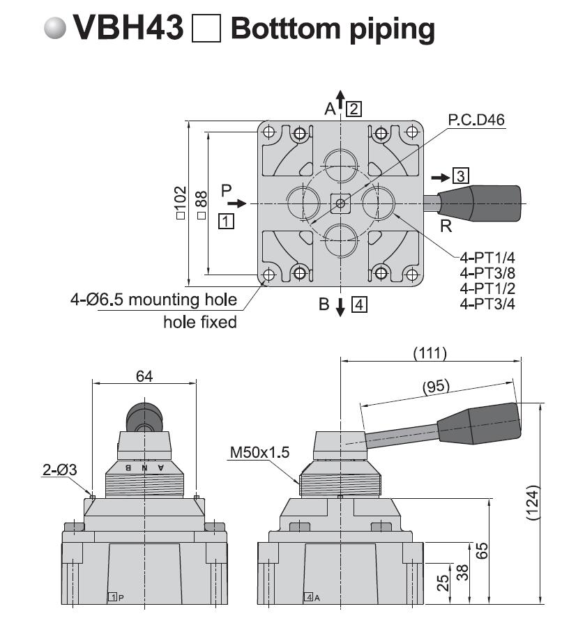 CHANTO AIR HYDRAULICS CO., LTD. - Free CAD models - VBH43 Bottom Piping ...