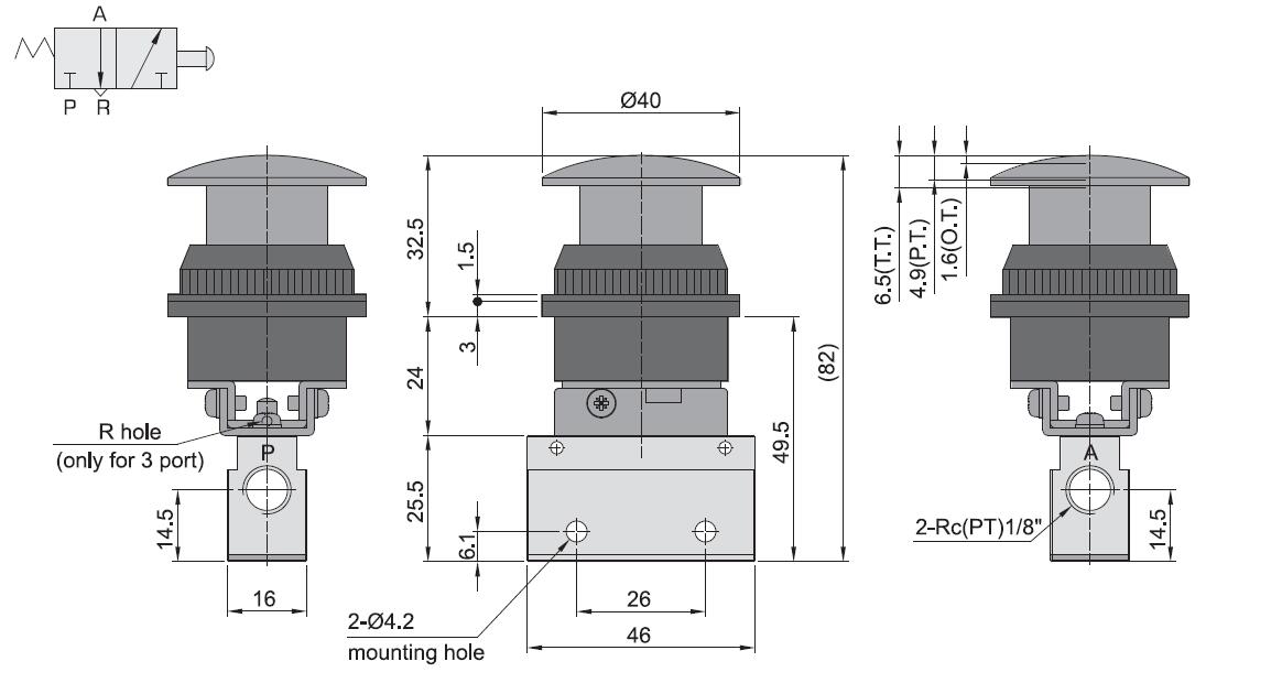 CHANTO AIR HYDRAULICS CO., LTD. - Free CAD models - VT1304 Push Button ...