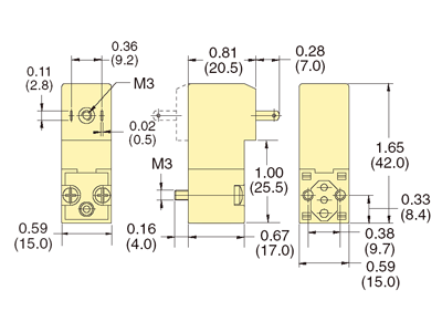 Clippard USA - Free CAD models - 15 mm Miniature Valves - 3/2 Normally ...