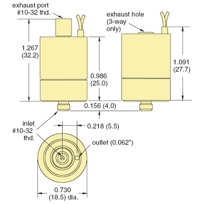 Clippard USA - 免费 CAD 模型 - Electronic EM Series Mouse Valves - 2-Way ...