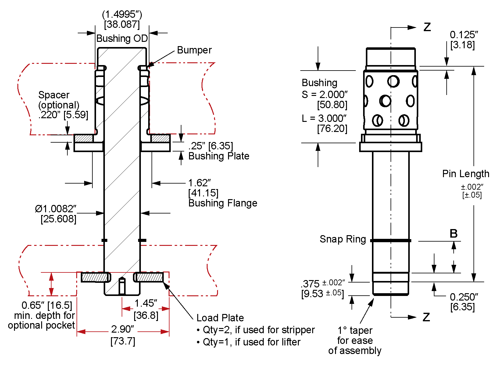Lamina - Free CAD models - Guided Retainer with 1 inch diameter pin ...