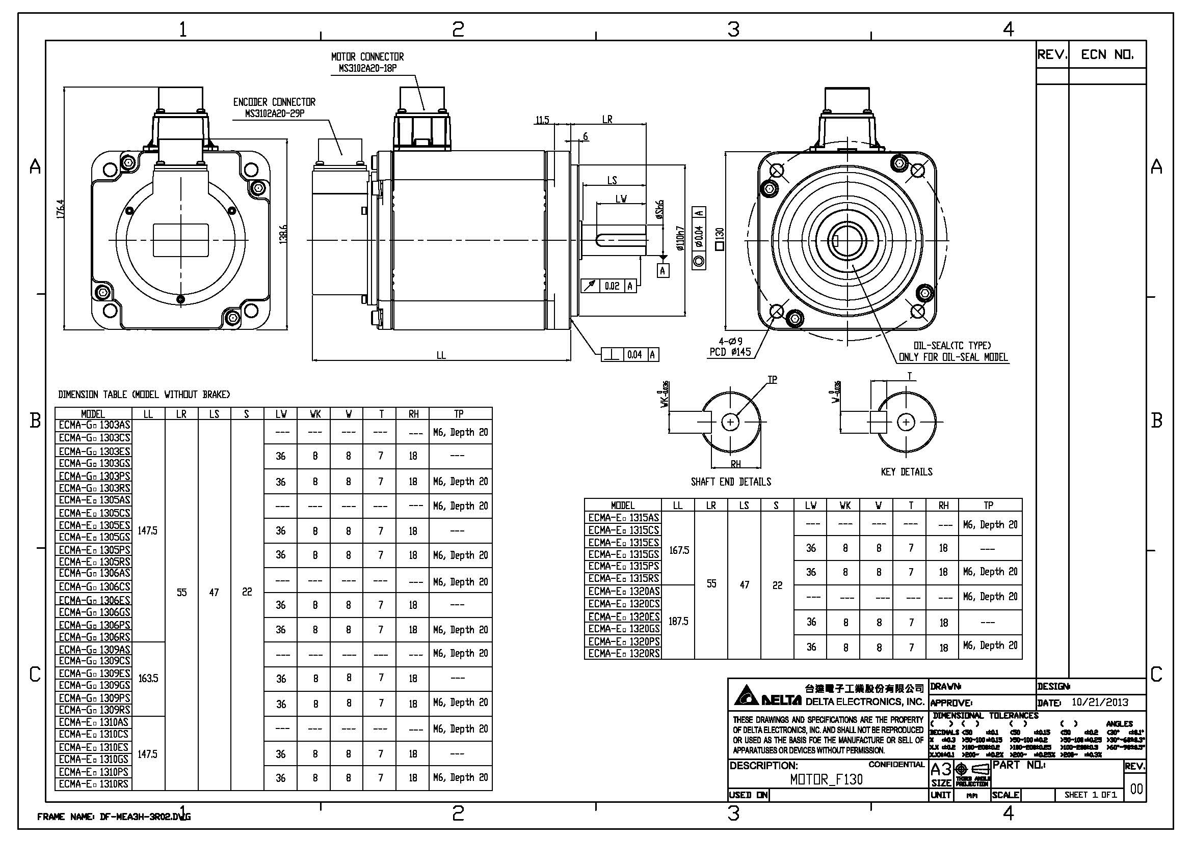 Delta Greentech (China) CO.,Ltd - Free CAD models - ECMA Series Servo Motors(Without Brake ...