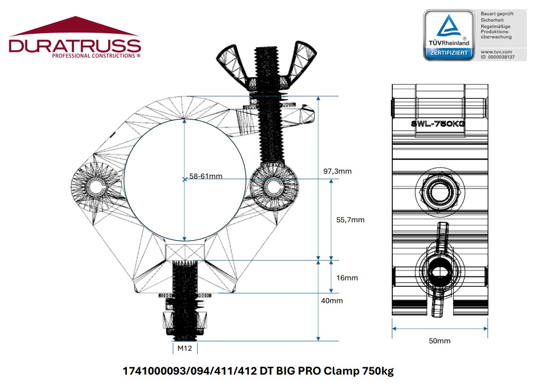 Duratruss B.V. - Free CAD models - DT BIG PRO Clamp 750kg A4 - TraceParts