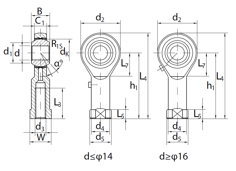 D&E Bearings - Free CAD models - Rod ends Steel/Steel - PHS series ...