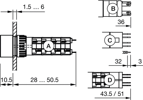 eao - Free CAD models - 51-436.036 Illuminated pushbutton round ...