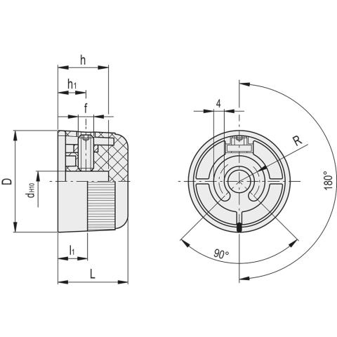 ELESA - Free CAD models - MI.304 - Control knurled knobs - With pointer ...