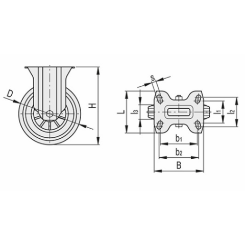 ELESA - Free CAD models - RE.E2-N - Vulcanised rubber wheels - Steel ...