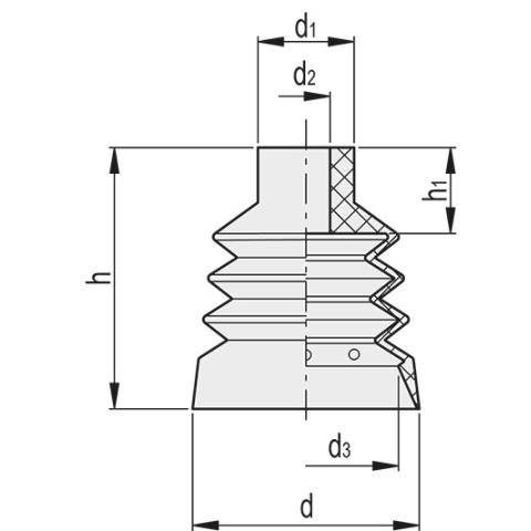 ELESA - Free CAD models - VVL-33 - Multi - bellow vacuum cups for food ...