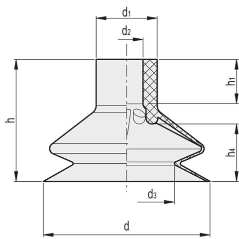 ELESA - Free CAD models - VVL-75 - Bellows vacuum cups for food ...