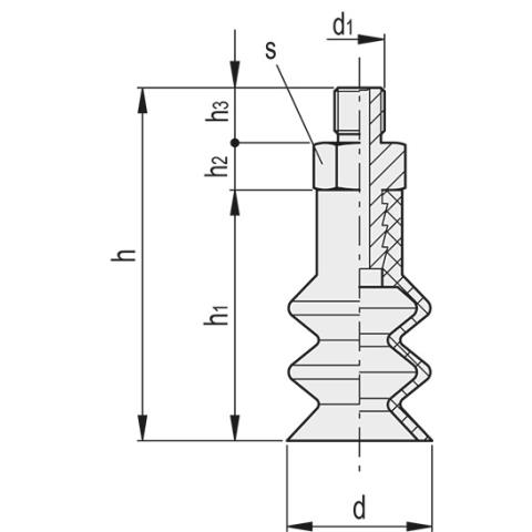 ELESA - Free CAD models - VVN-30-T - Bellows vacuum cups for Flow Pack ...