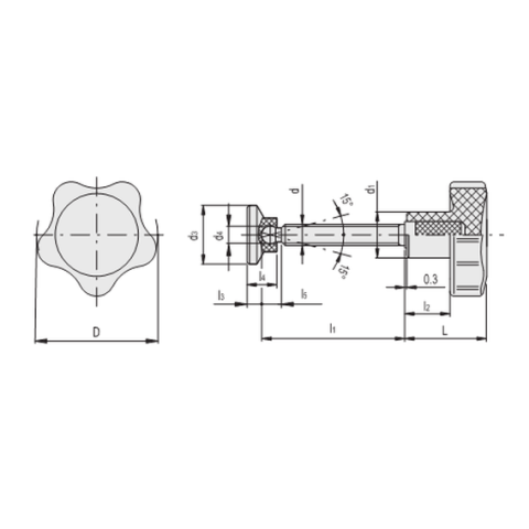ELESA - Free CAD models - VC.692-SST-p-SV - Lobe knobs with locking thrust pad - Technopolymer ...