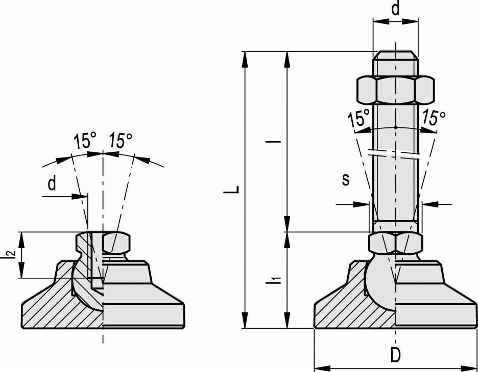 ELESA - Free CAD models - LM-SST - Levelling elements - Steel or ...