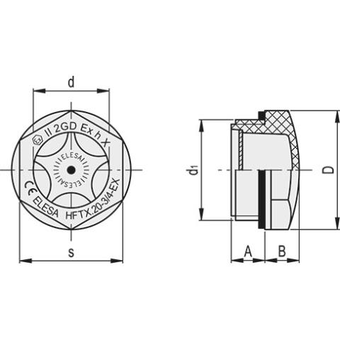 ELESA - Free CAD models - HFTX-EX - Oil level sight glass ...
