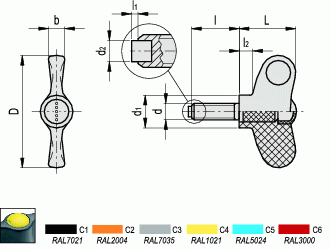 ELESA - Free CAD models - EWN-SST-p-P - Wing screws with bolt ...