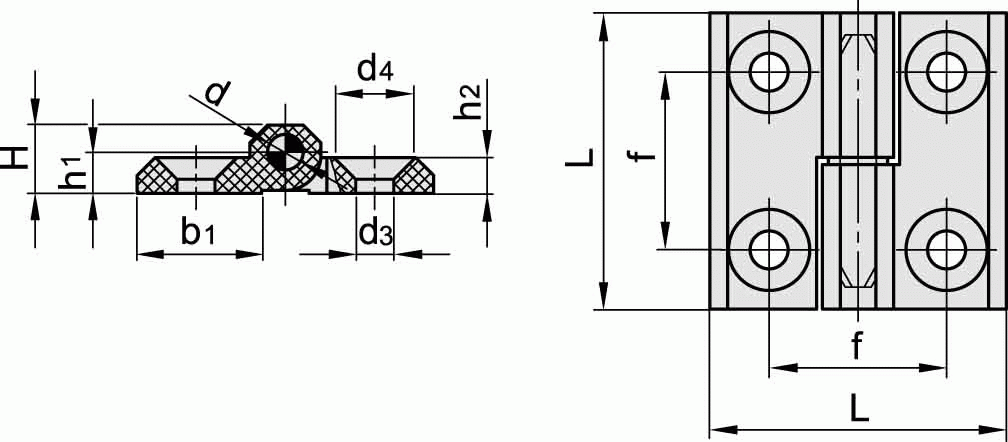 ELESA - Free CAD models - CFMY - Hinges for removable doors ...
