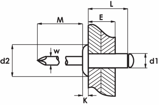 EMILE MAURIN - Free CAD models - 17020 BLIND RIVET FLANGE HEAD ...