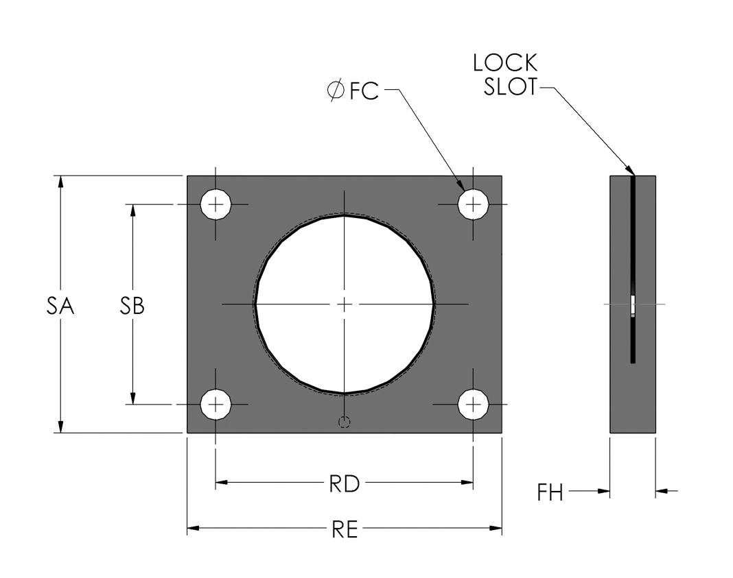 ITT Control Technologies (APAC) - 免费 CAD 模型 - Rectangular Flange ...