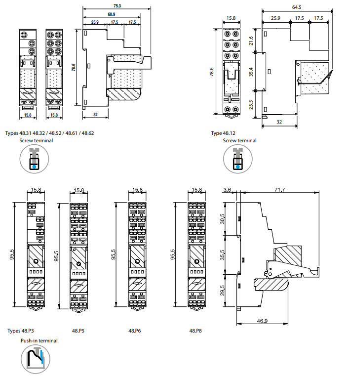 finder - Free CAD models - 48 Series - Relay interface modules 8 - 10 ...