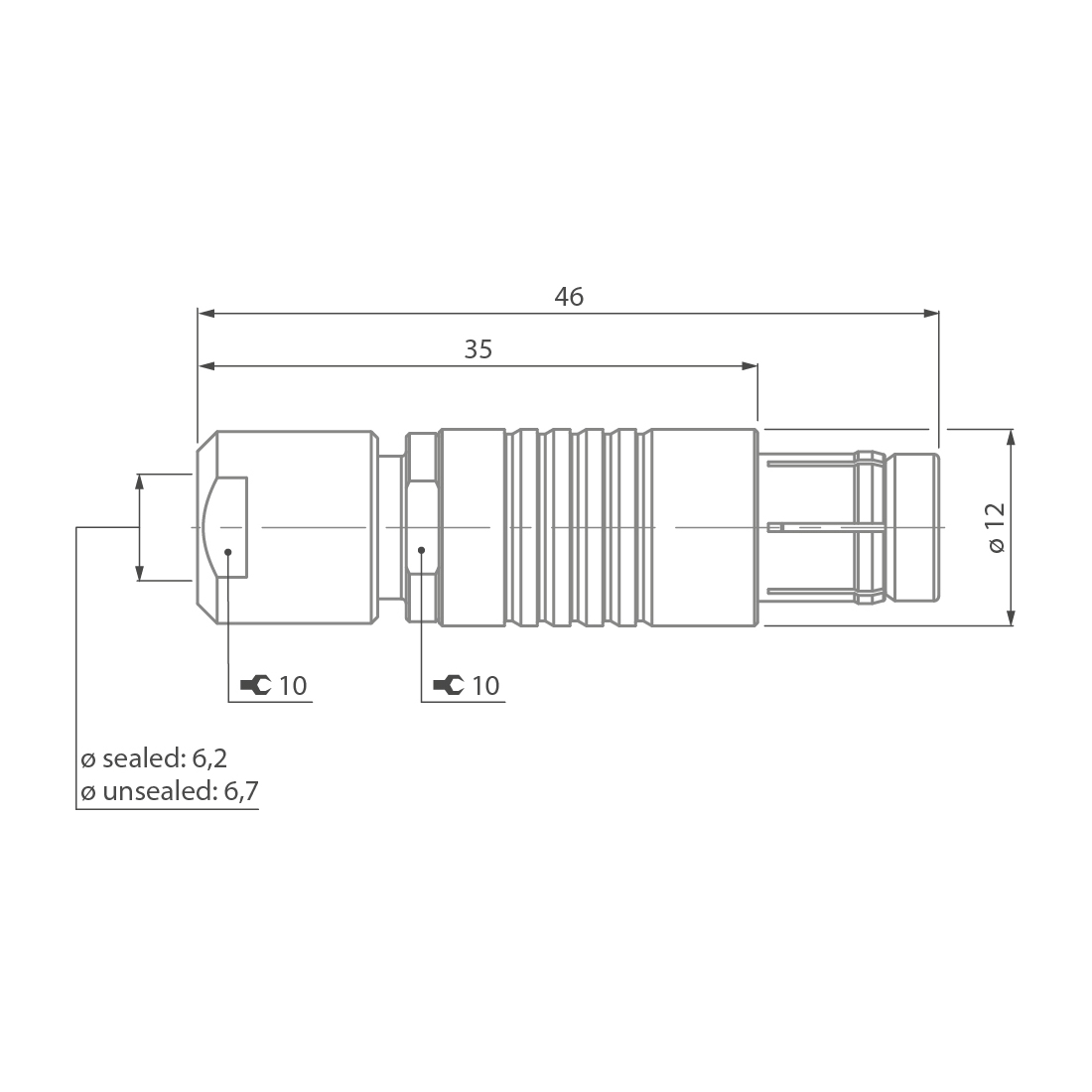 Fischer Connectors - Free CAD models - Straight Plug Push-pull 5 way LV ...