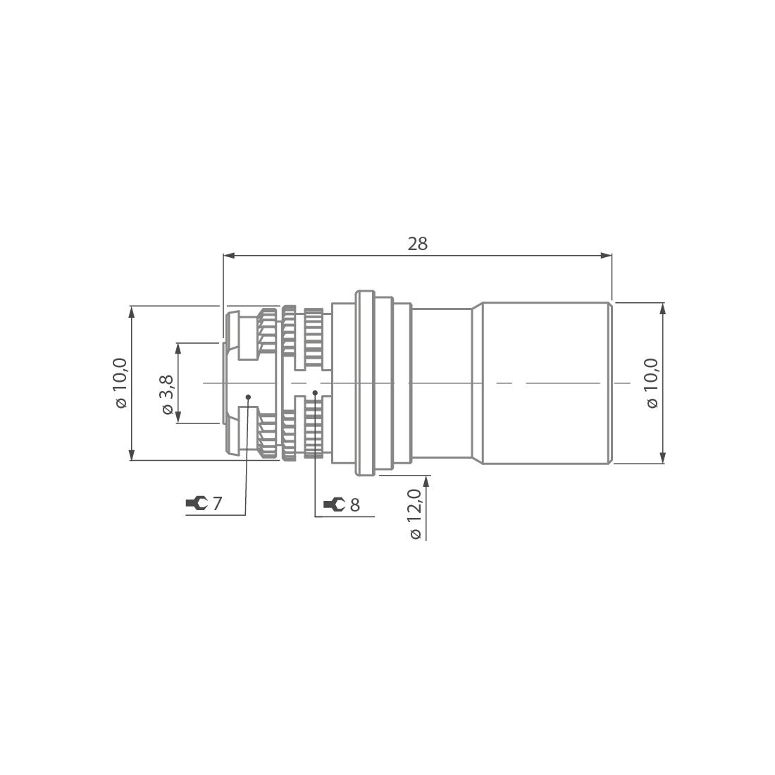 Fischer Connectors - Free CAD models - Cable Mounted Short Receptacle 9 ...