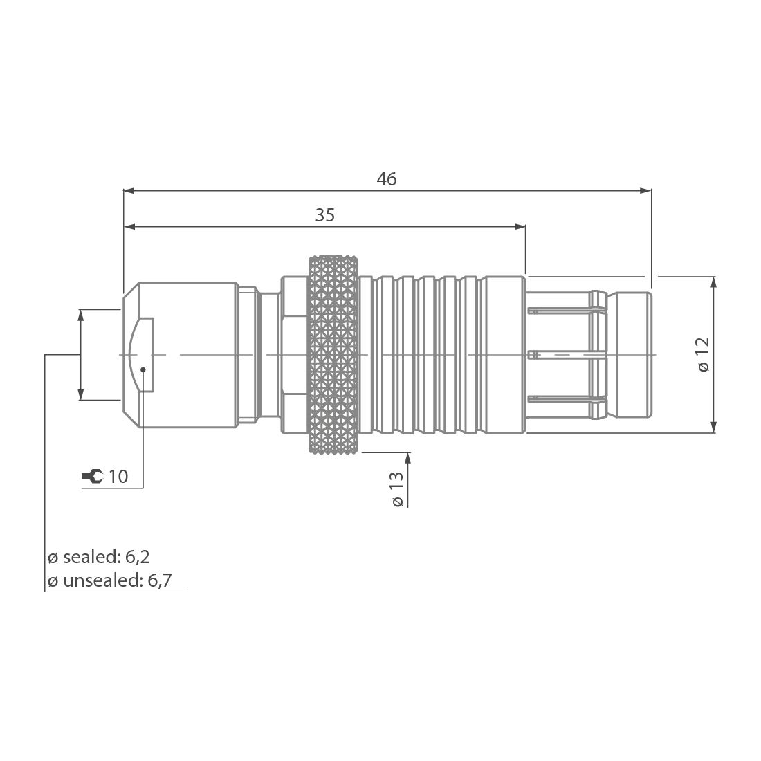 Fischer Connectors - Free CAD models - Straight Plug Tamperproof 1 way ...